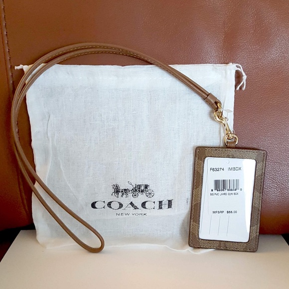Coach | Accessories | Coach Id Lanyard Signature Canvas Leather | Poshmark